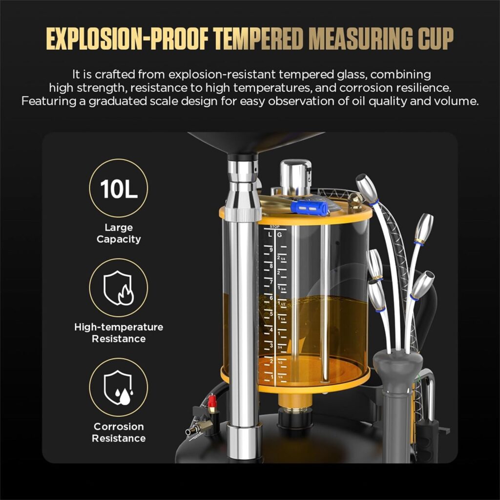 Oil Drain Extractor & Drainer Tank with Configuring 5 Different Diameters